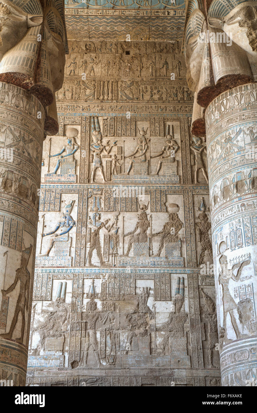 Hathor headed columns hi-res stock photography and images - Alamy