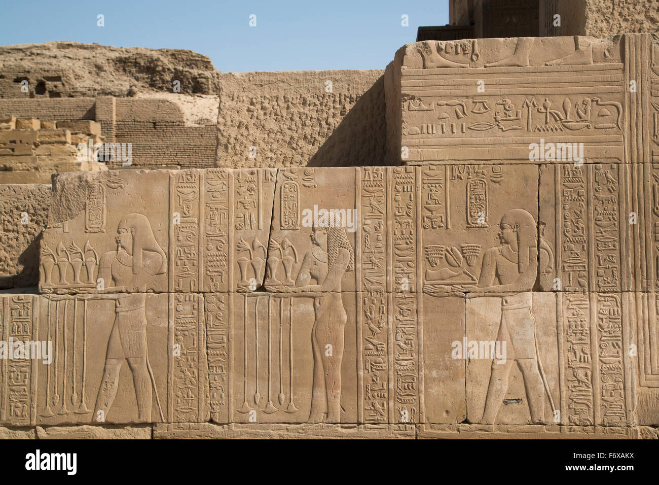 Bas-reliefs of Egyptian Gods, Temple of Haroeris and Sobeck; Kom Ombo ...