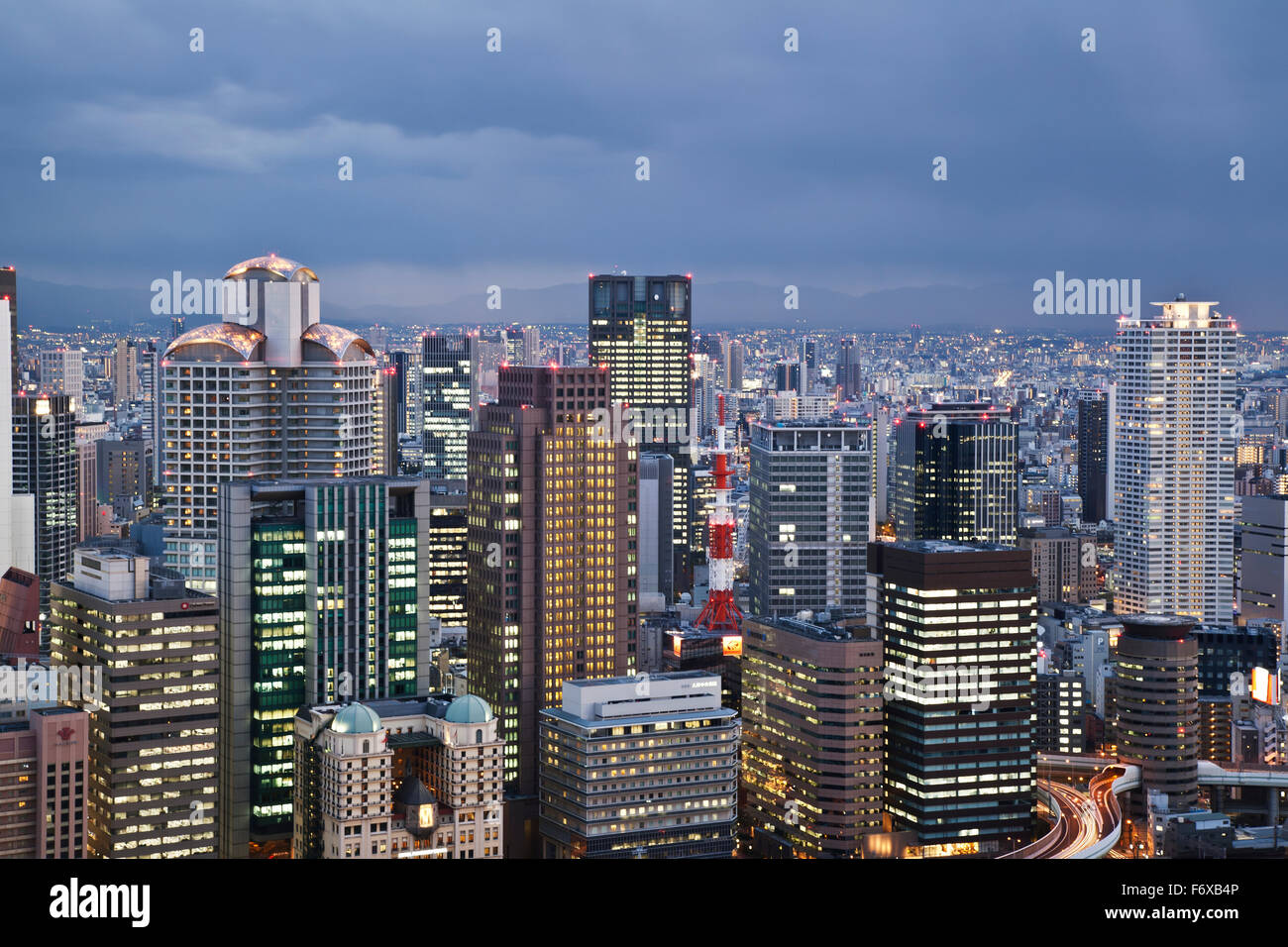 Storm clouds over a city; Osaka, Japan Stock Photo - Alamy