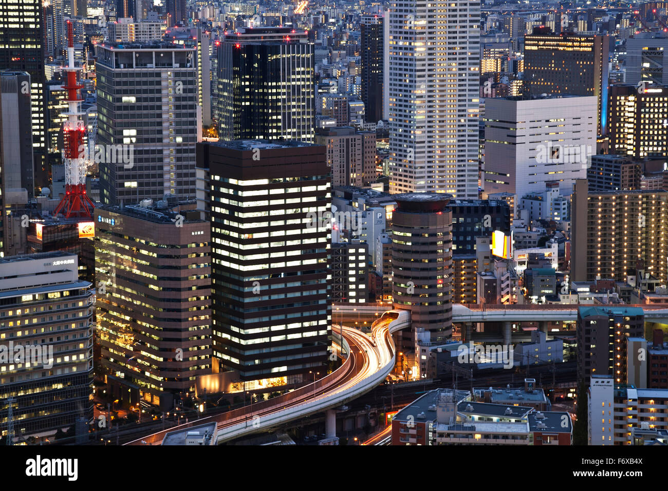 Buildings illuminated at dusk; Kyoto, Japan Stock Photo - Alamy