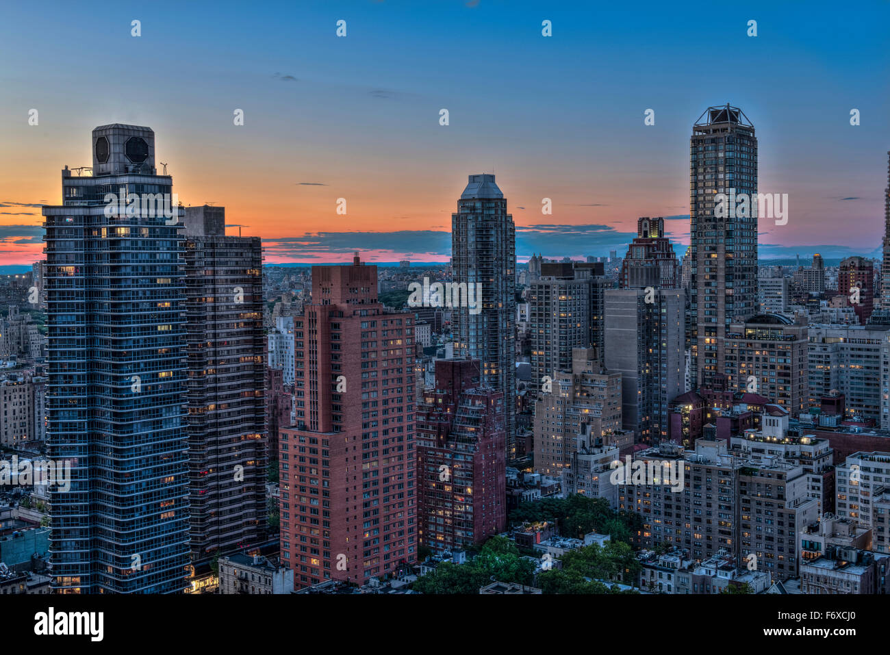 Midtown Manhattan at sunset; New York City, New York, United States of ...