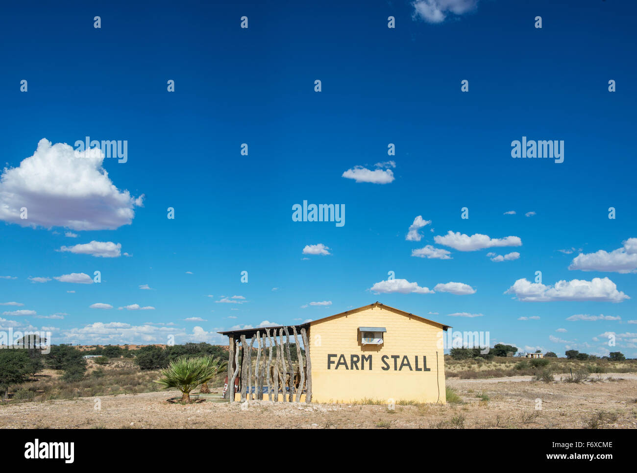 Small farm stall building in desert; Mata Mata, Namibia Stock Photo - Alamy