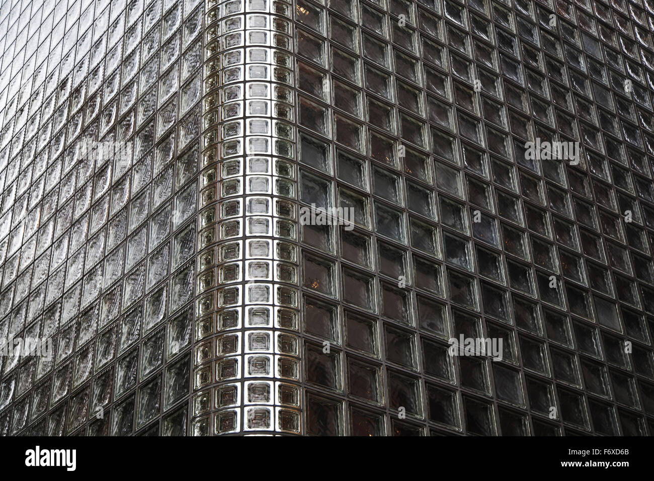 Facade of a wall with glass blocks; Tokyo, Japan Stock Photo - Alamy