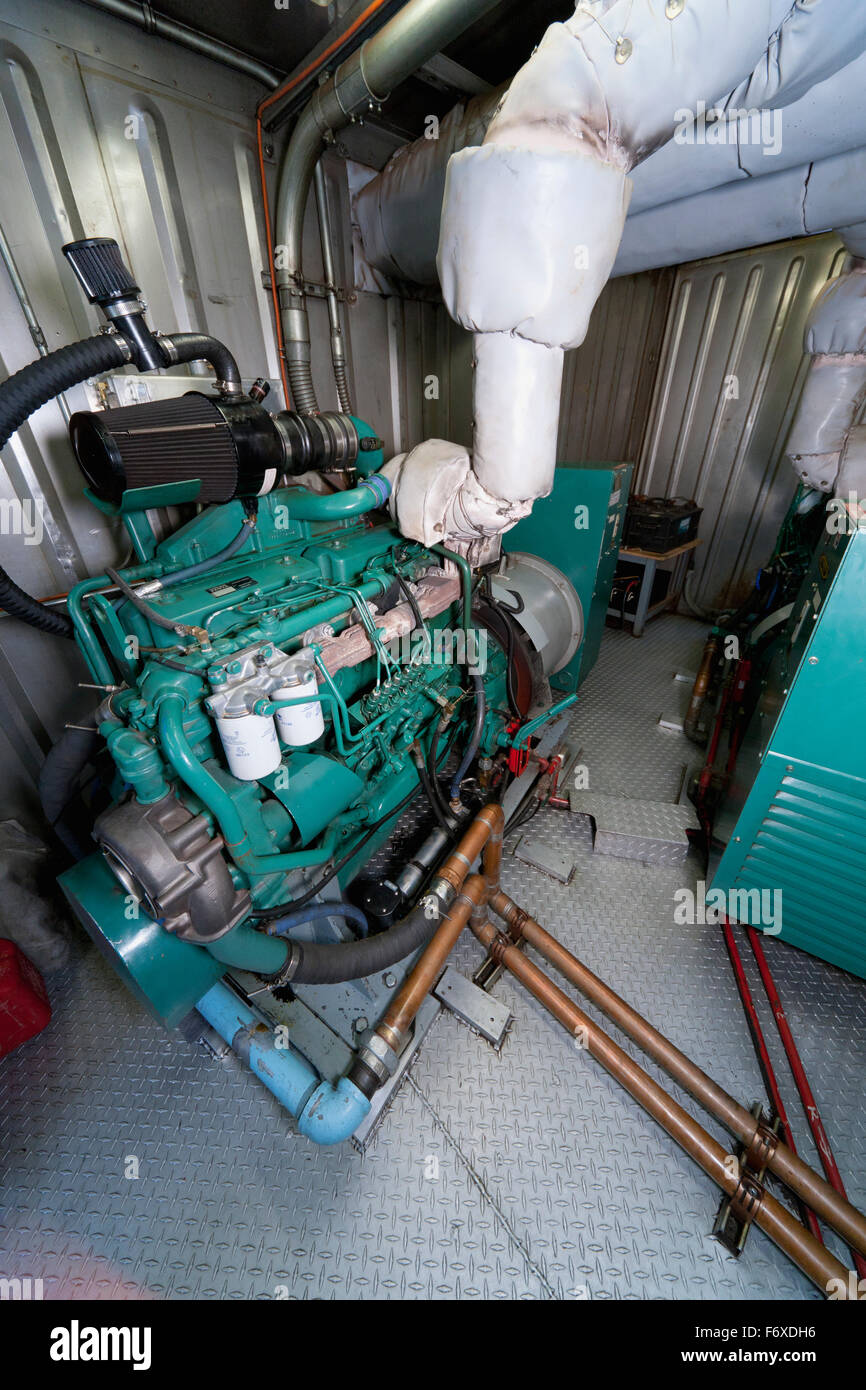 An indoor diesel generator and control panel, electrical Power Plant ...