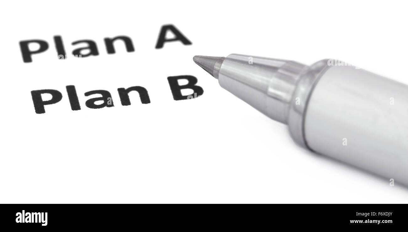 Plan A and B written in white paper Stock Photo - Alamy