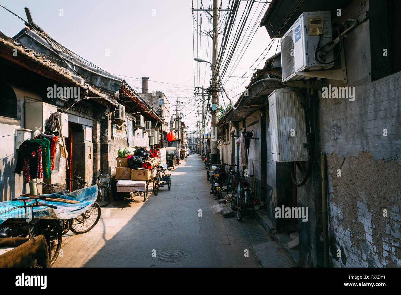 Beijing, China - The view of Hutong, the traditonal Chinese alleyway ...