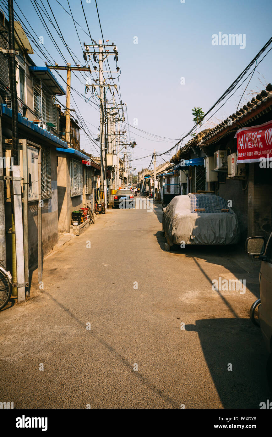 Beijing, China - The view of Hutong, the traditonal Chinese alleyway ...