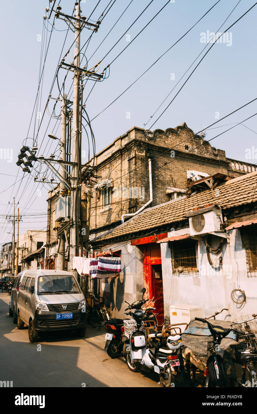 Beijing, China - The view of Hutong, the traditonal Chinese alleyway ...