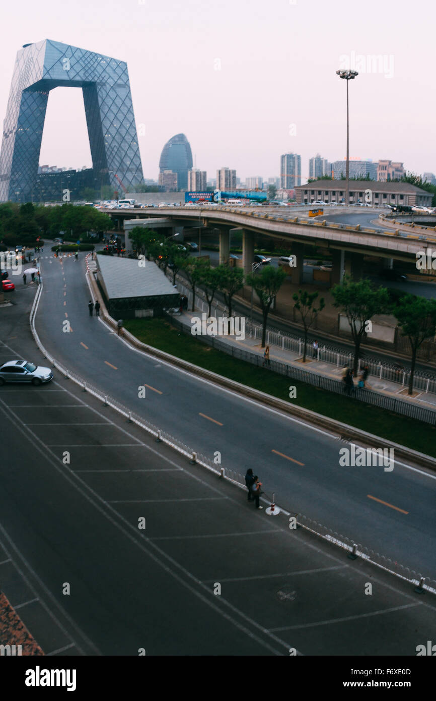 Beijing, China - The view of Chinese Central Television building in the ...