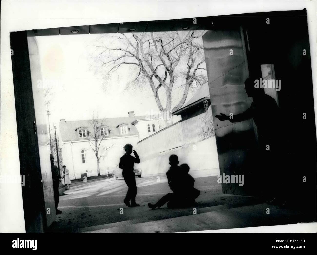 1942 - Children play in the entrance of the bomb-proof doors. Giant ...