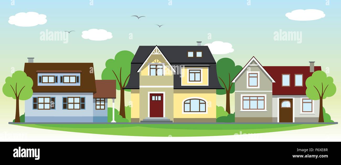 Urban country house Stock Vector Images - Alamy