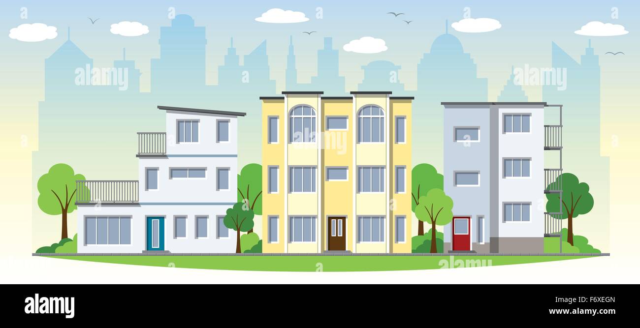 Suburbs background Stock Vector Images - Alamy