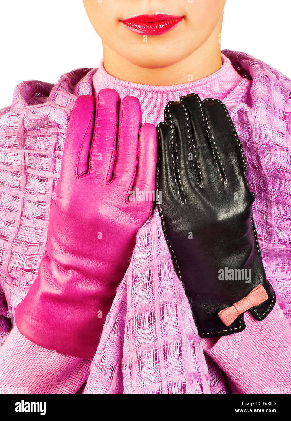 Girl in gloves Stock Photo - Alamy