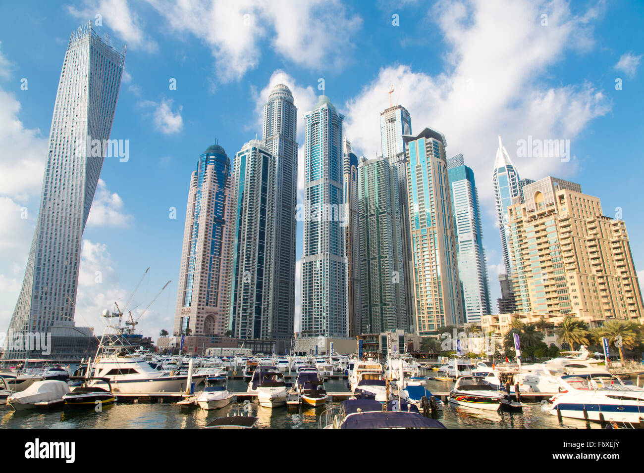 DUBAI, UAE - JANUARY 16, 2014: View at modern skyscrapers in Dubai ...