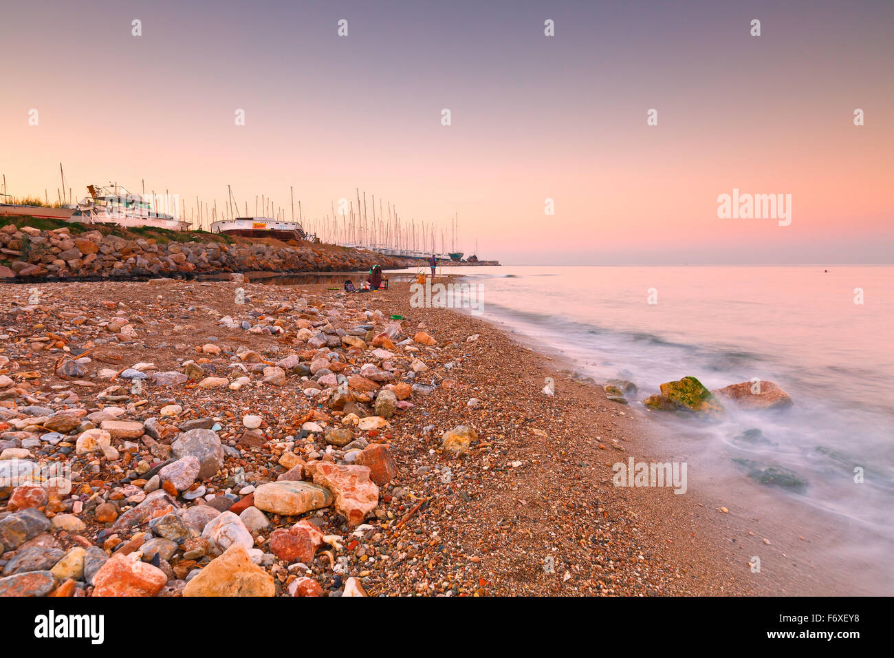 Boats in the dry dock of Alimos marina in Athens, Greece Stock Photo ...