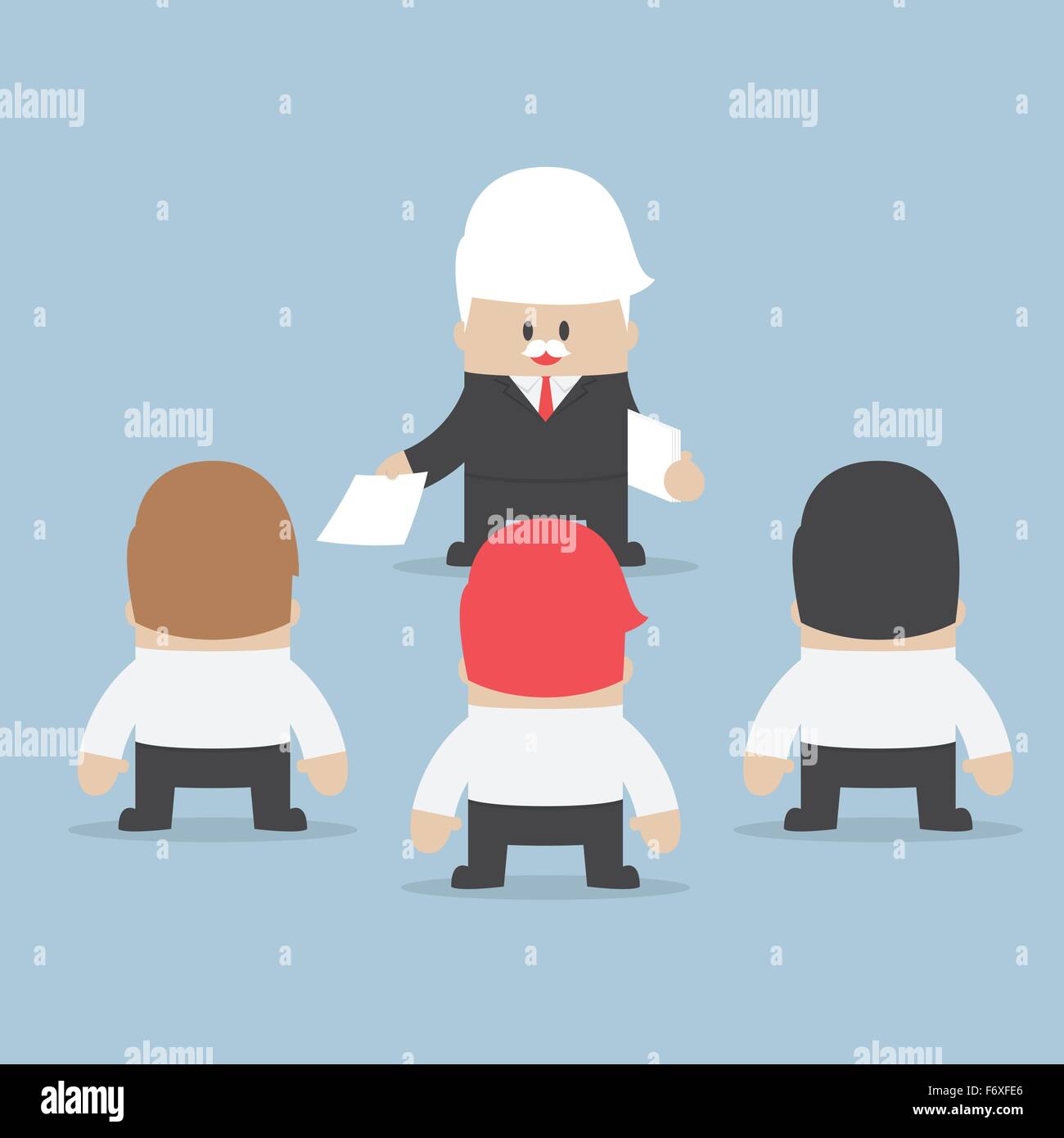 Businessman divide up the work to his employee Stock Vector Images - Alamy