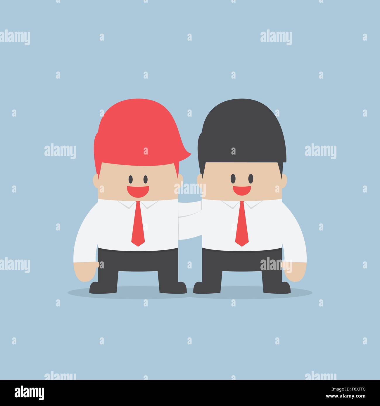 Businessman embrace his partner, Team work concept, VECTOR, EPS10 Stock ...