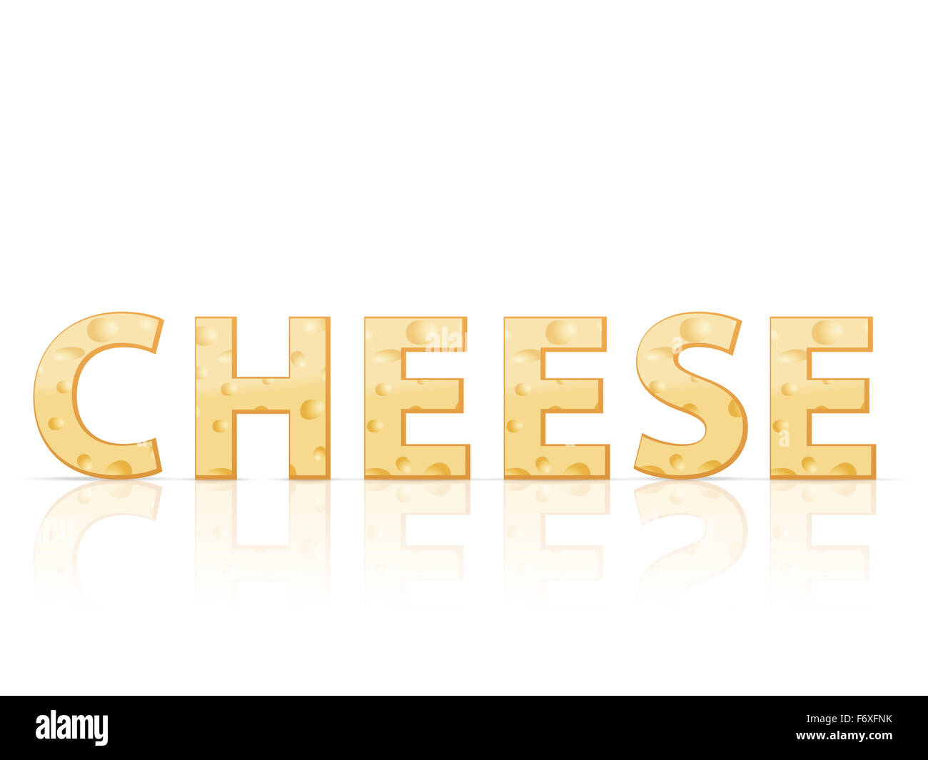 Cheese text on a white background Stock Photo - Alamy