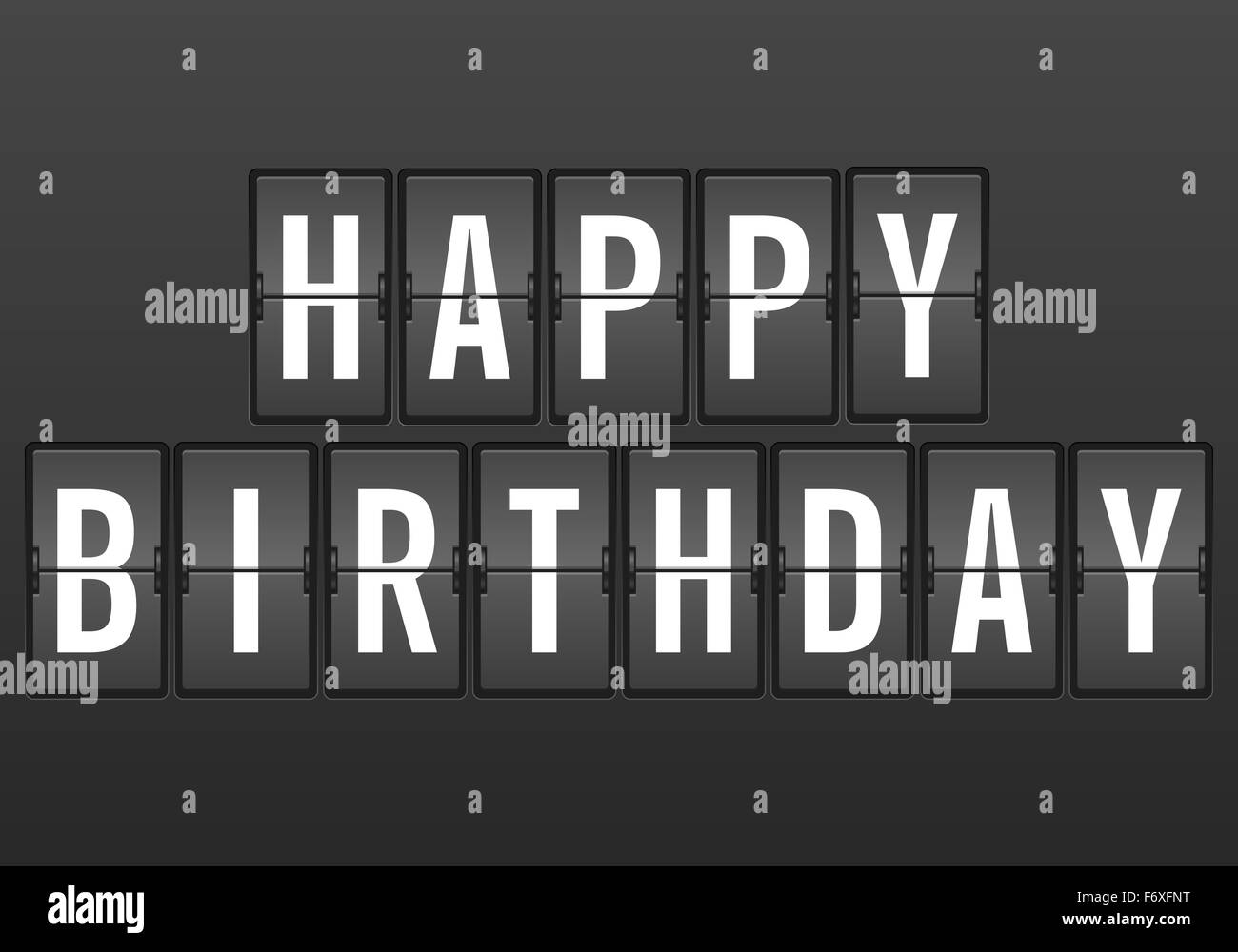 Flip clock happy birthday a black background Stock Photo - Alamy