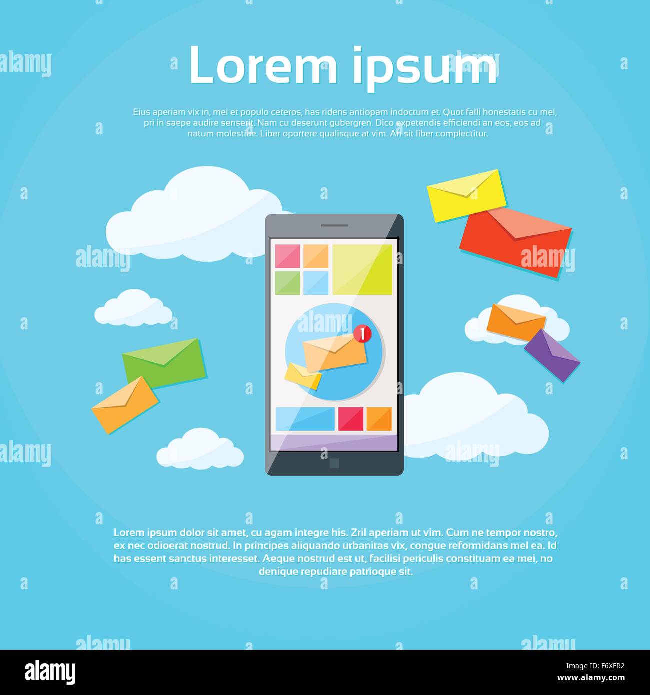 Cell Smart Phone Envelope Send Business Mail Stock Vector Image & Art ...