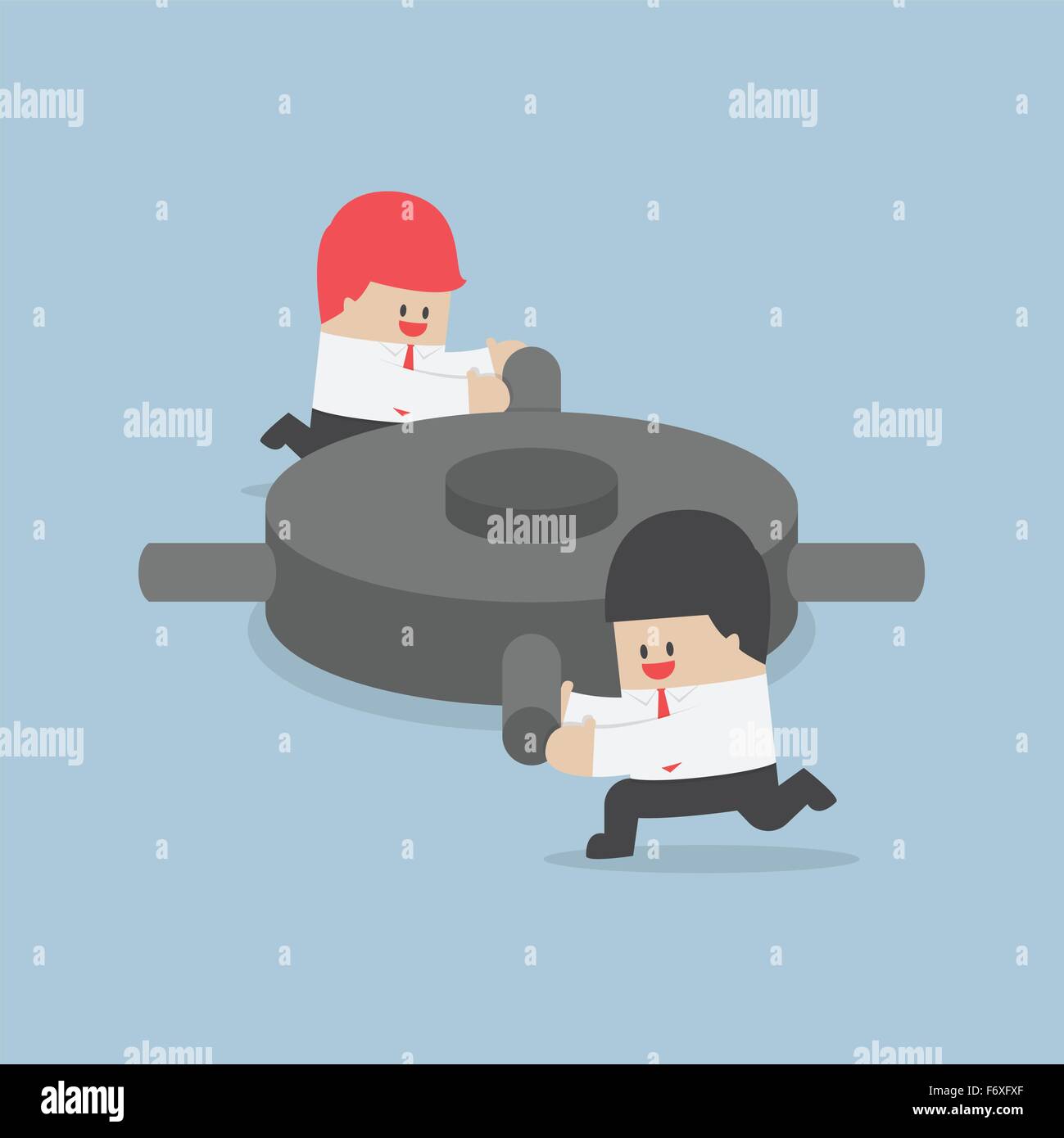 Pushing each other Stock Vector Images - Alamy