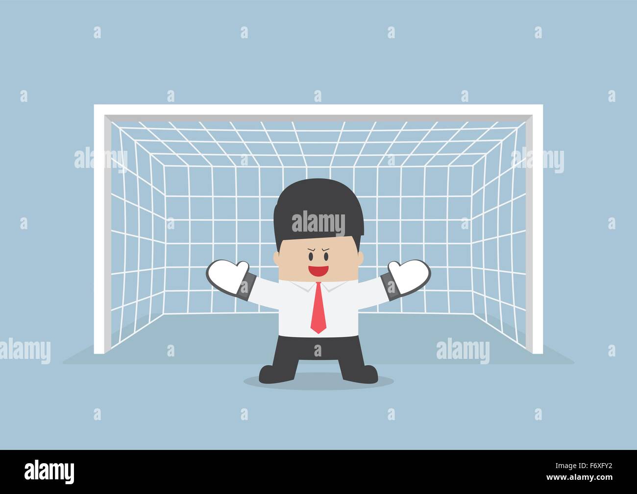 Goalkeeper standing in goal Stock Vector Images - Alamy
