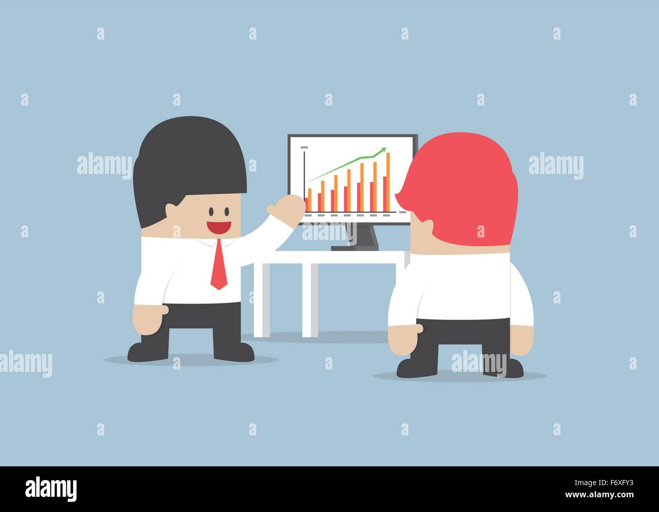 Businessman presentation growth chart on monitor Stock Vector Images ...