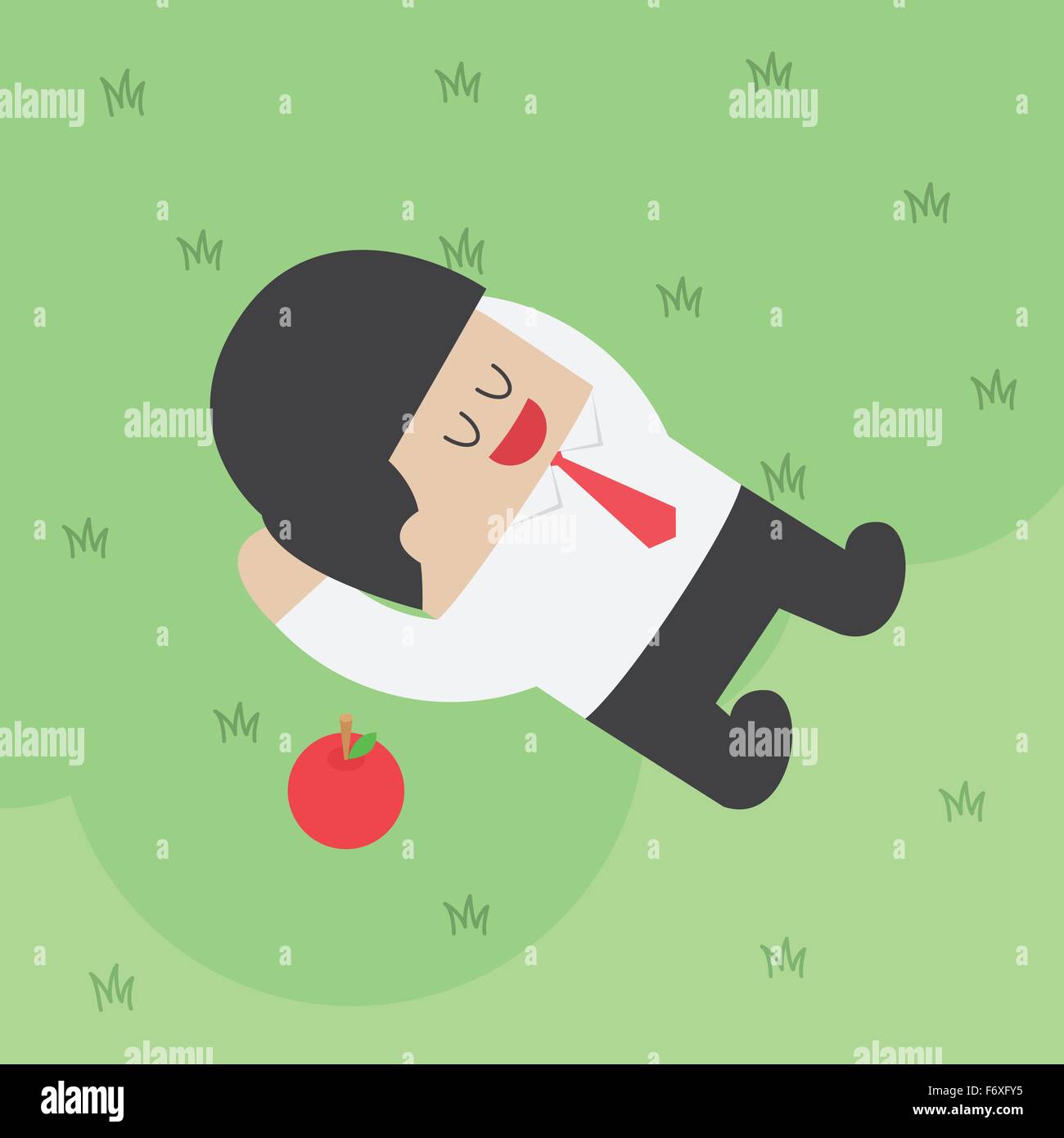 Man under apple tree Stock Vector Images - Alamy