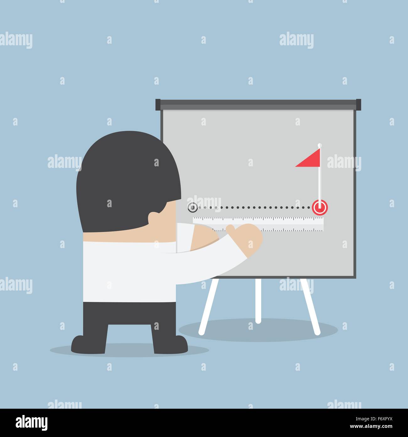Businessman try to measuring path to success, VECTOR, EPS10 Stock ...