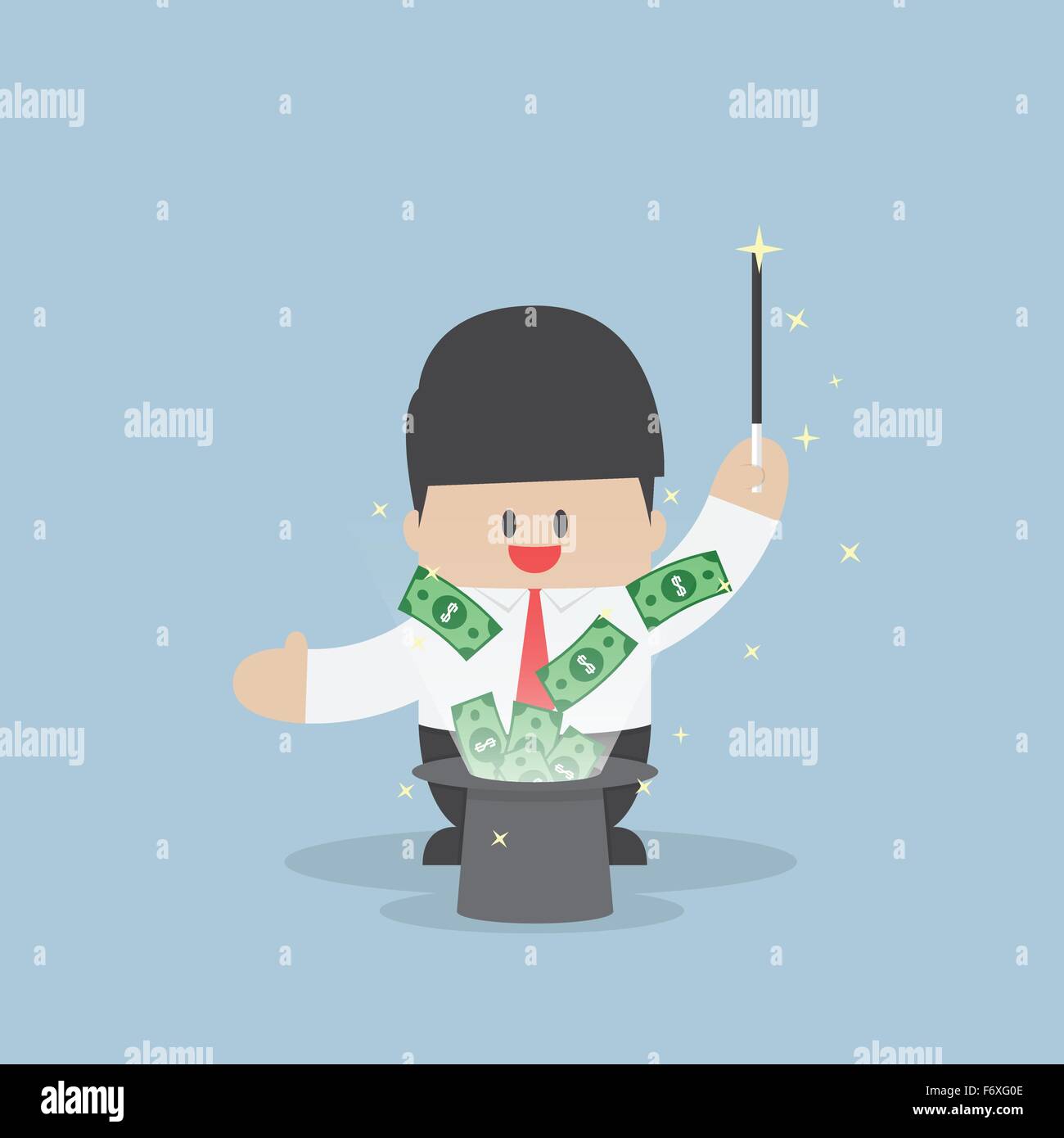 Money magic trick Stock Vector Images - Alamy