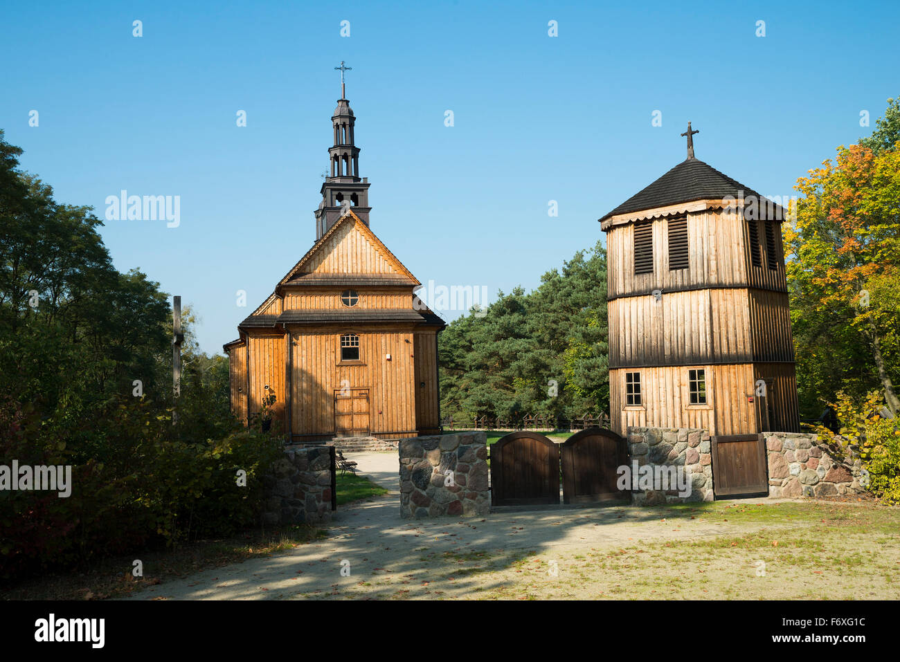 Church in skansen in Sierpc, Masovian Voivodeship, Poland Stock Photo ...