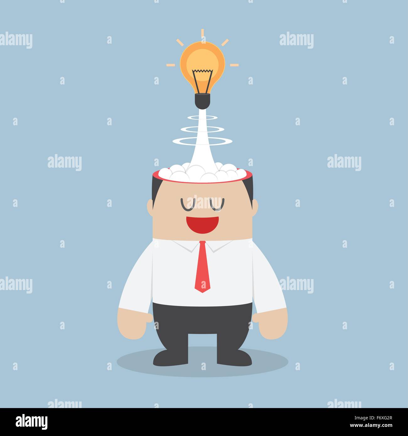 Light bulb of idea exploding from businessman head, VECTOR, EPS10 Stock ...