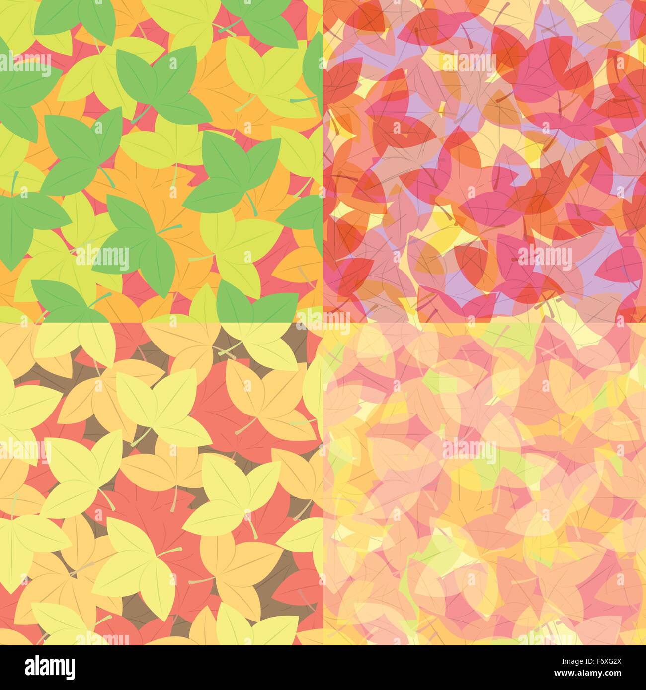 Seamless colorful leaves pattern, Abstract background, VECTOR, EPS10 ...