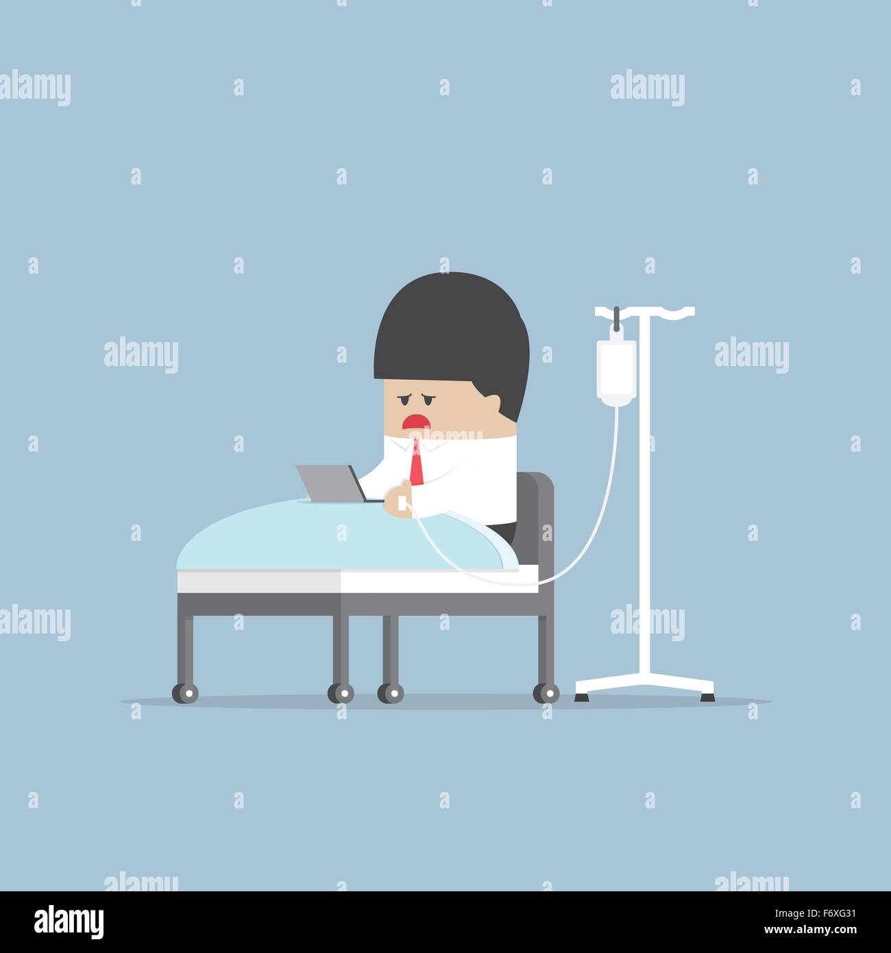 Sick man work working Stock Vector Images - Alamy