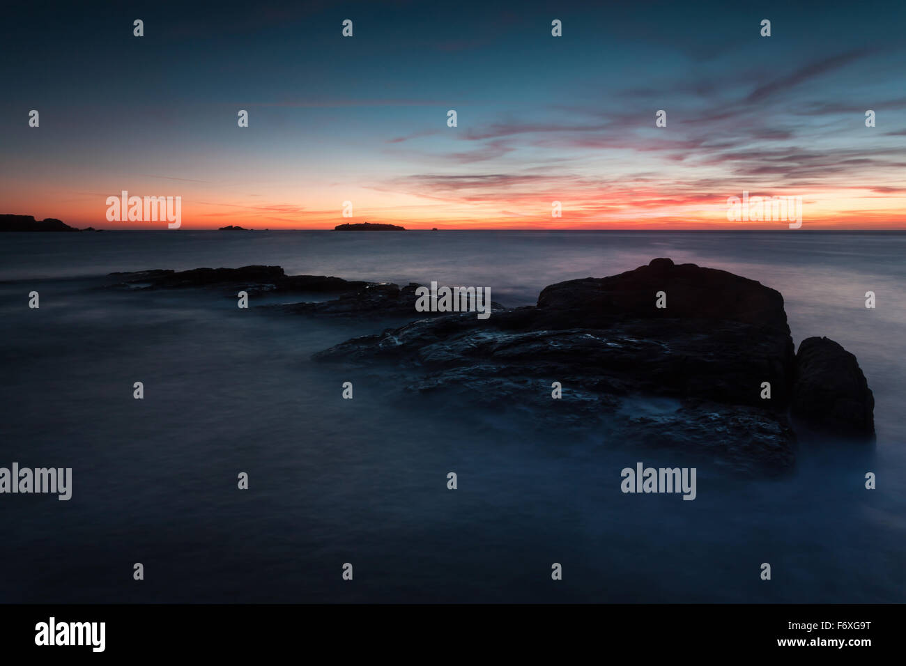 Sunset at Isles of Scilly Stock Photo - Alamy