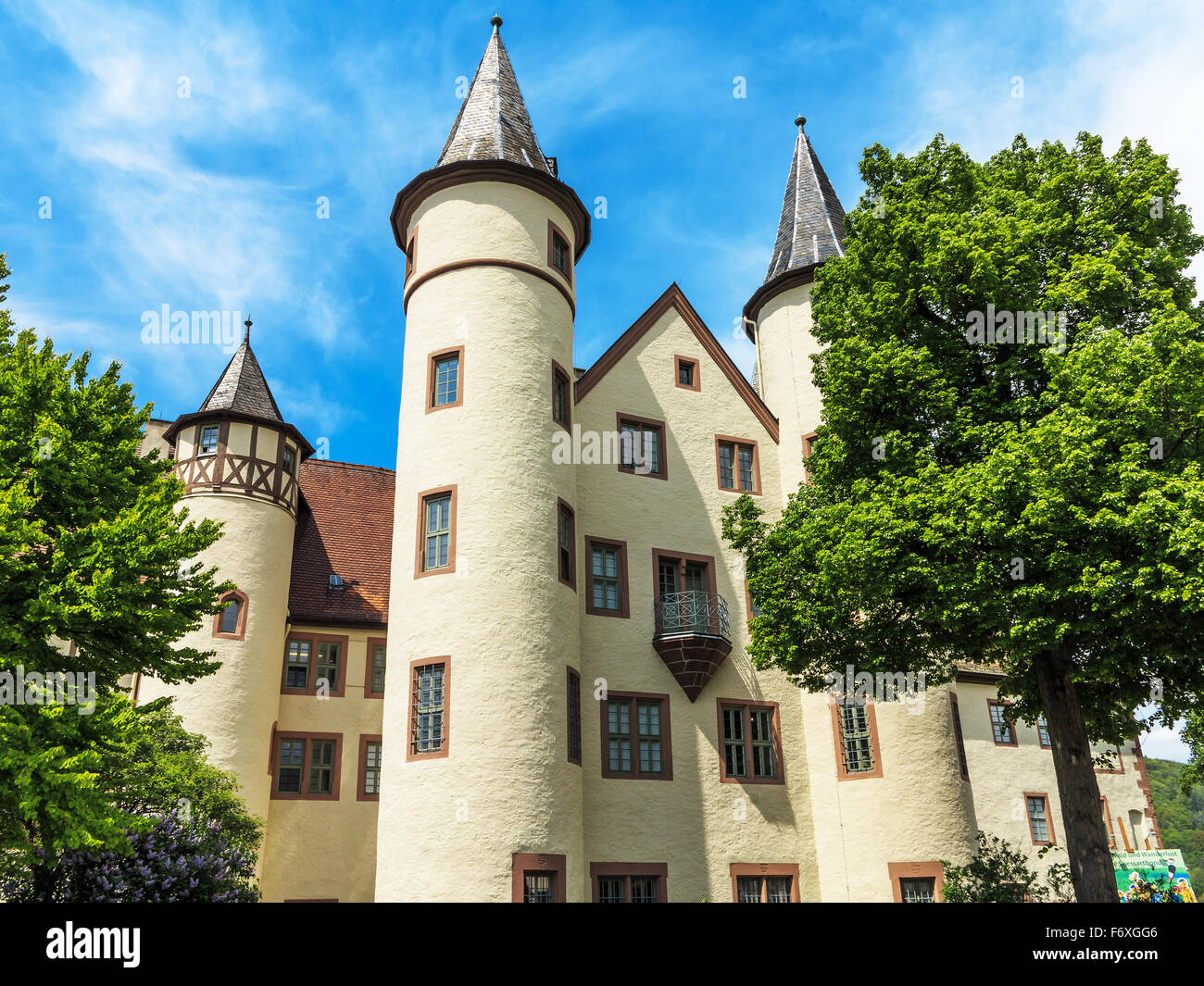 Snow White castle in Lohr am Main in the Spessart Mountains, Bavaria ...