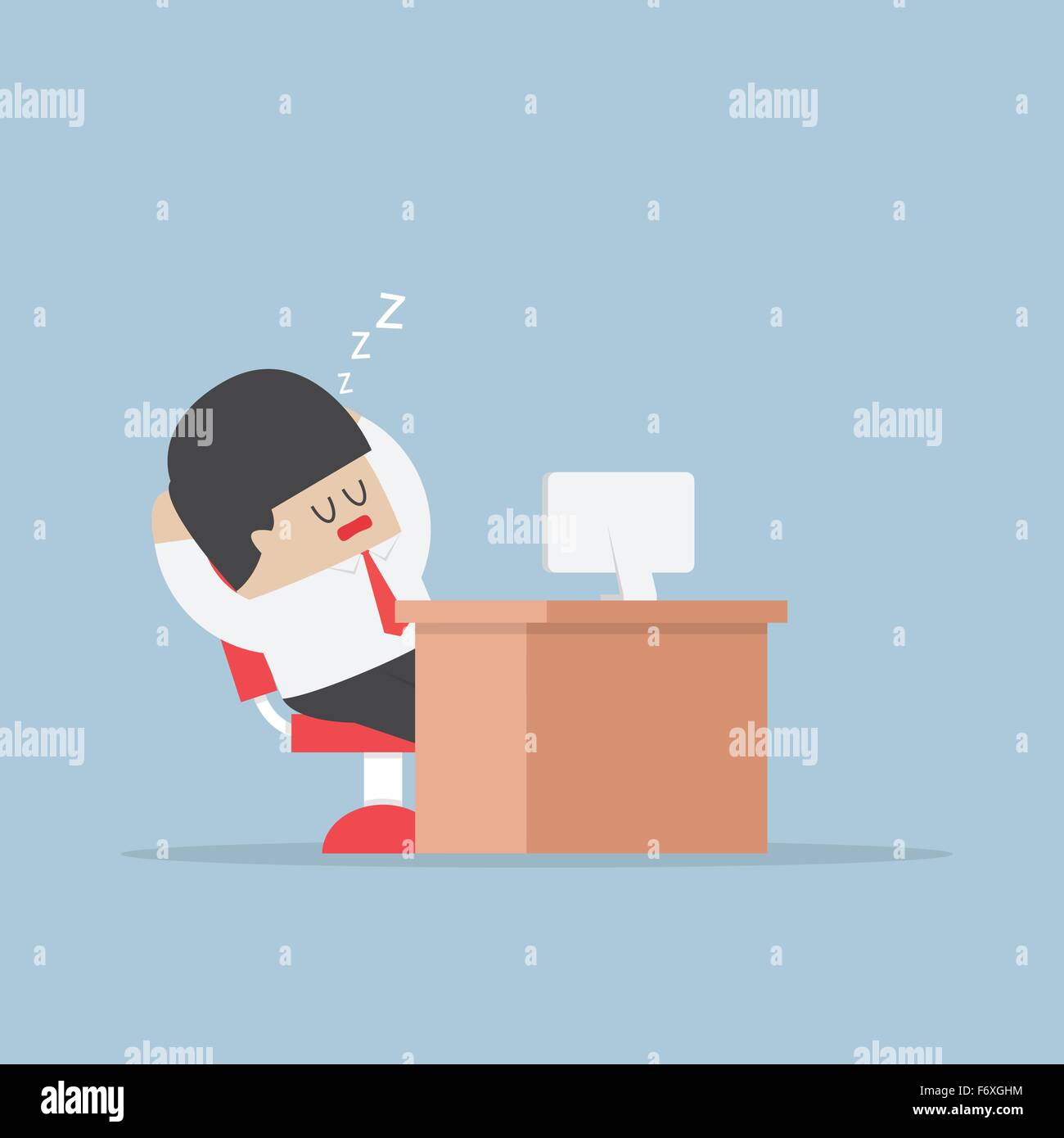 Cartoon bored man desk hi-res stock photography and images - Alamy