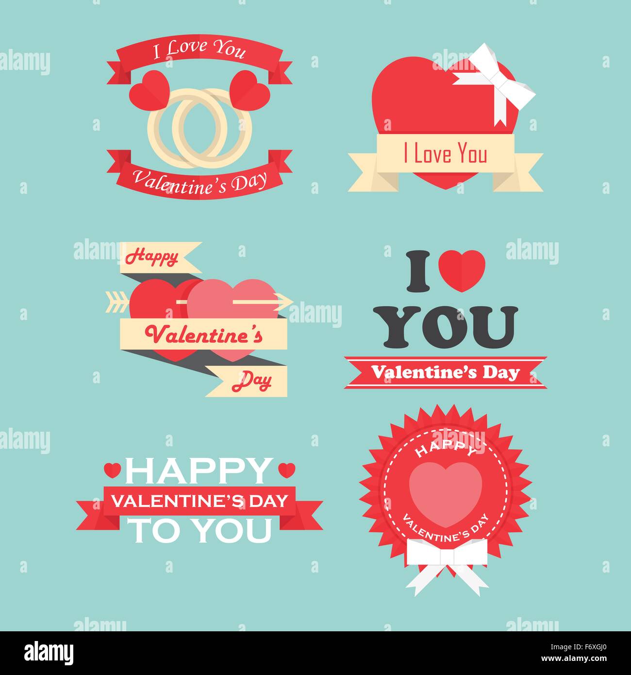 Valentine's day labels, icons elements and badges collection, VECTOR ...
