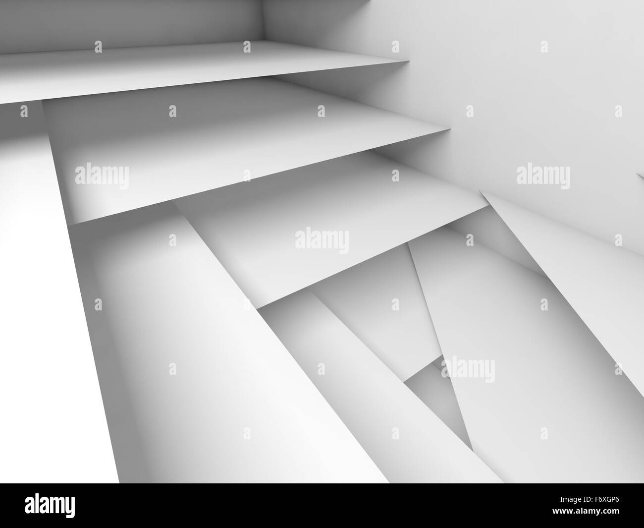 Abstract digital background, white stairs pattern, 3d illustration ...