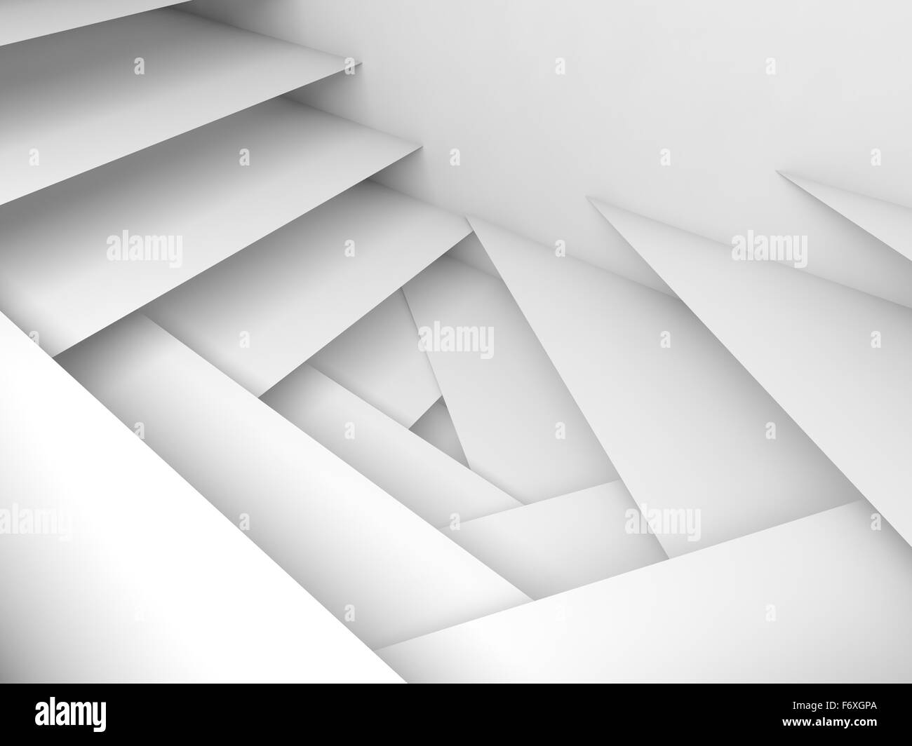 Abstract geometric background, white stairs pattern, 3d illustration ...