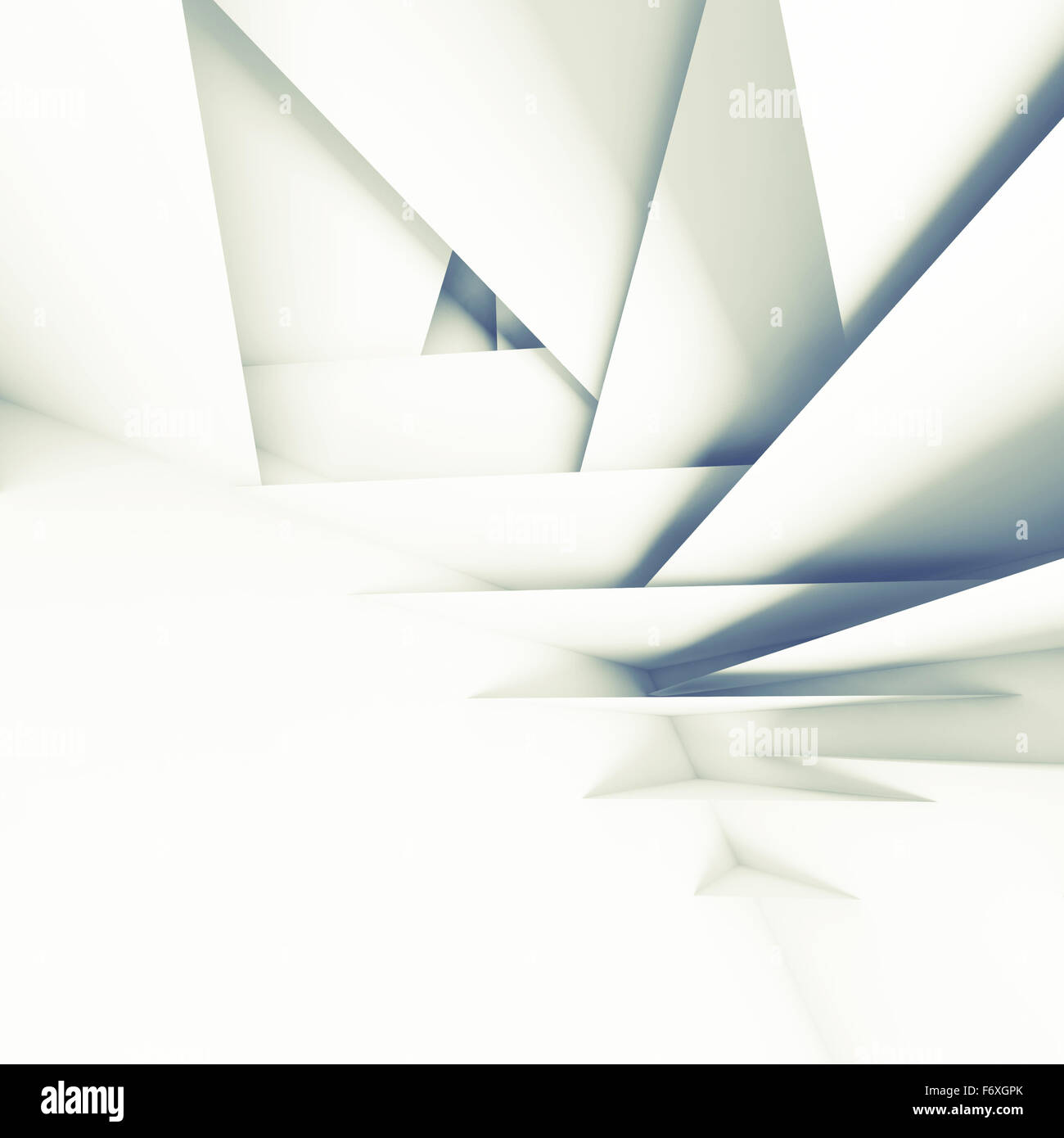 Abstract geometric background, white layers pattern, 3d illustration ...