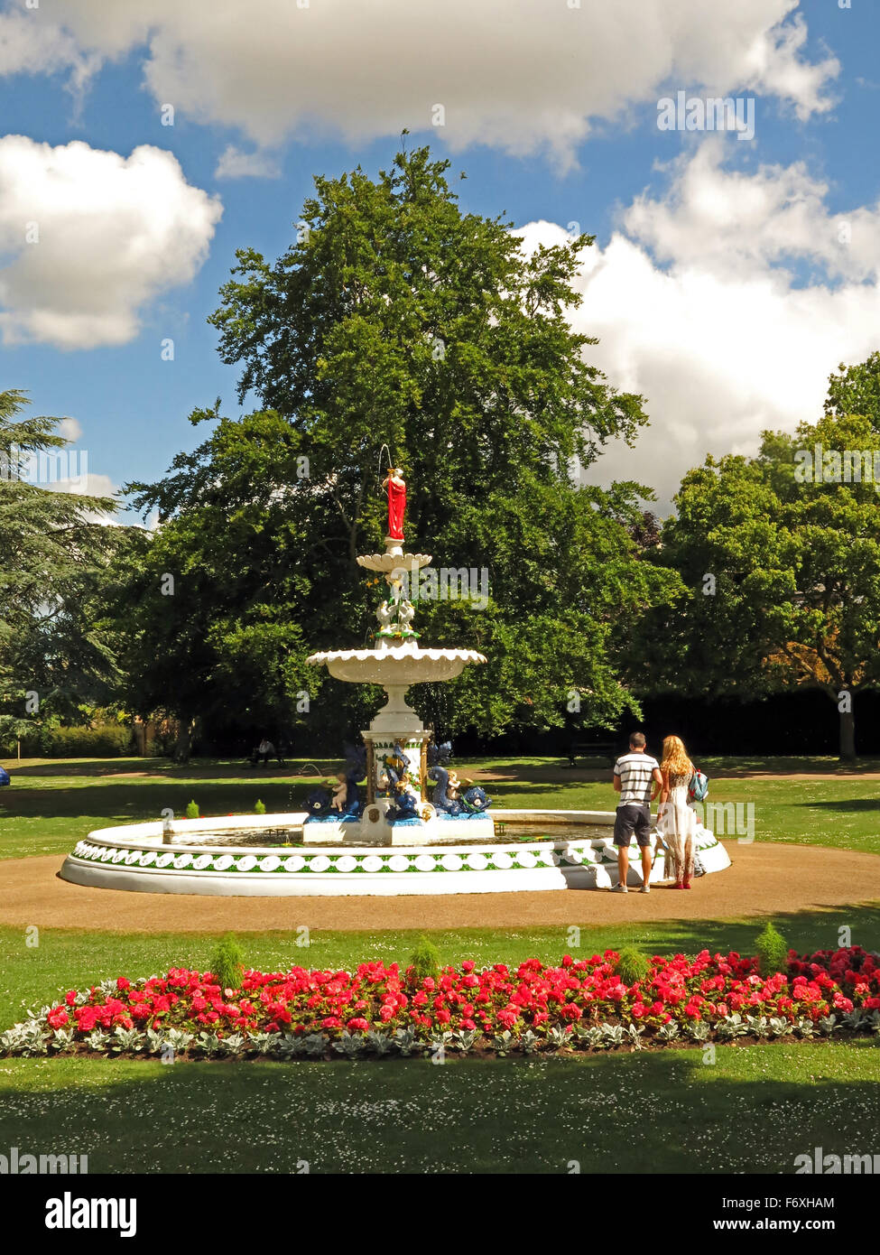 The cast iron fountain in Vivary Park, Taunton, Somerset, England, UK ...