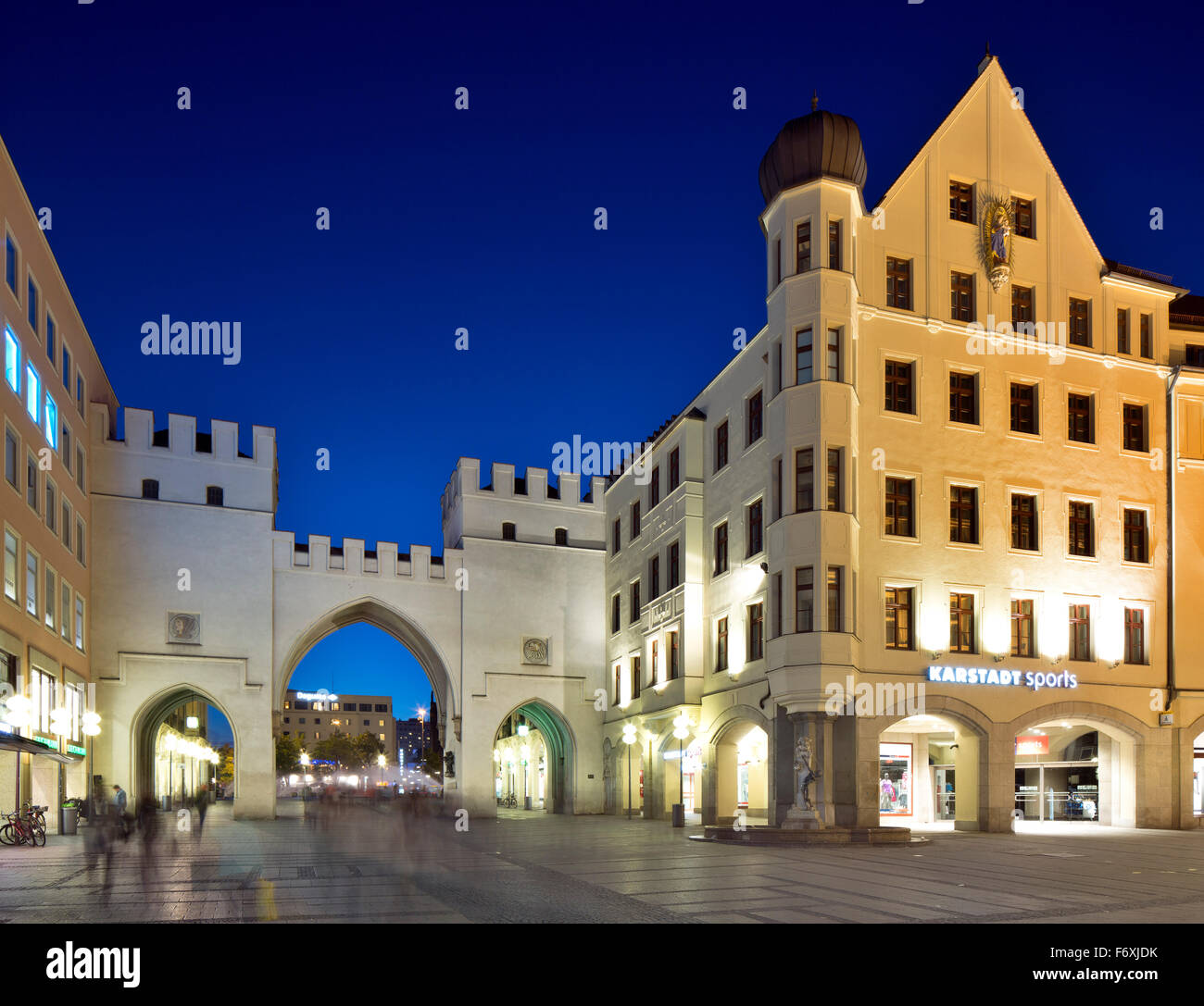Karlstor or Neuhauser gate, western gate in Munich's historic centre ...