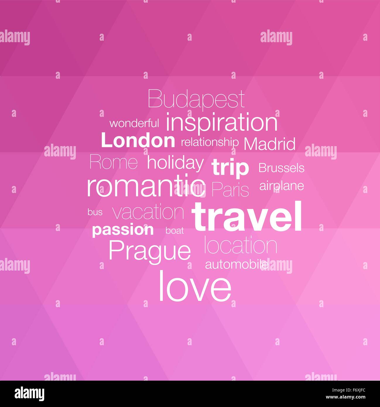 World travel concept made with words drawing. Colorful background ...