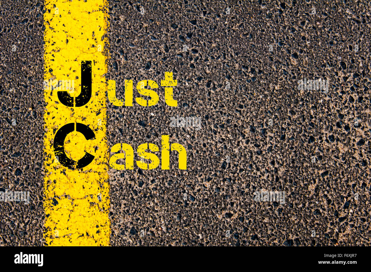 Concept image of Business Acronym JC as Just Cash written over road ...