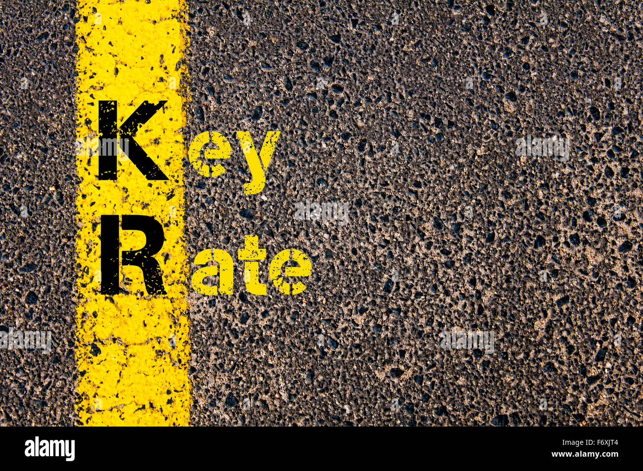 Concept image of Business Acronym KR as Key Rate written over road ...
