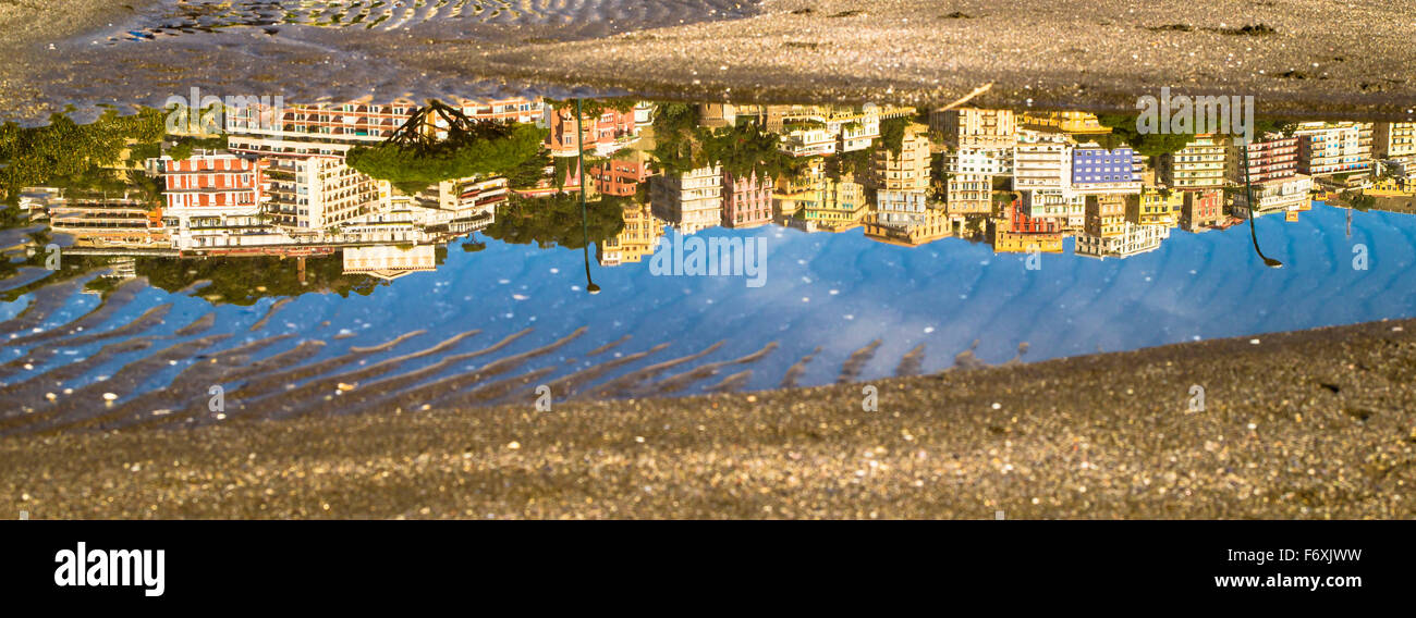 Water reflection on the beach of Naples, Italy Stock Photo - Alamy