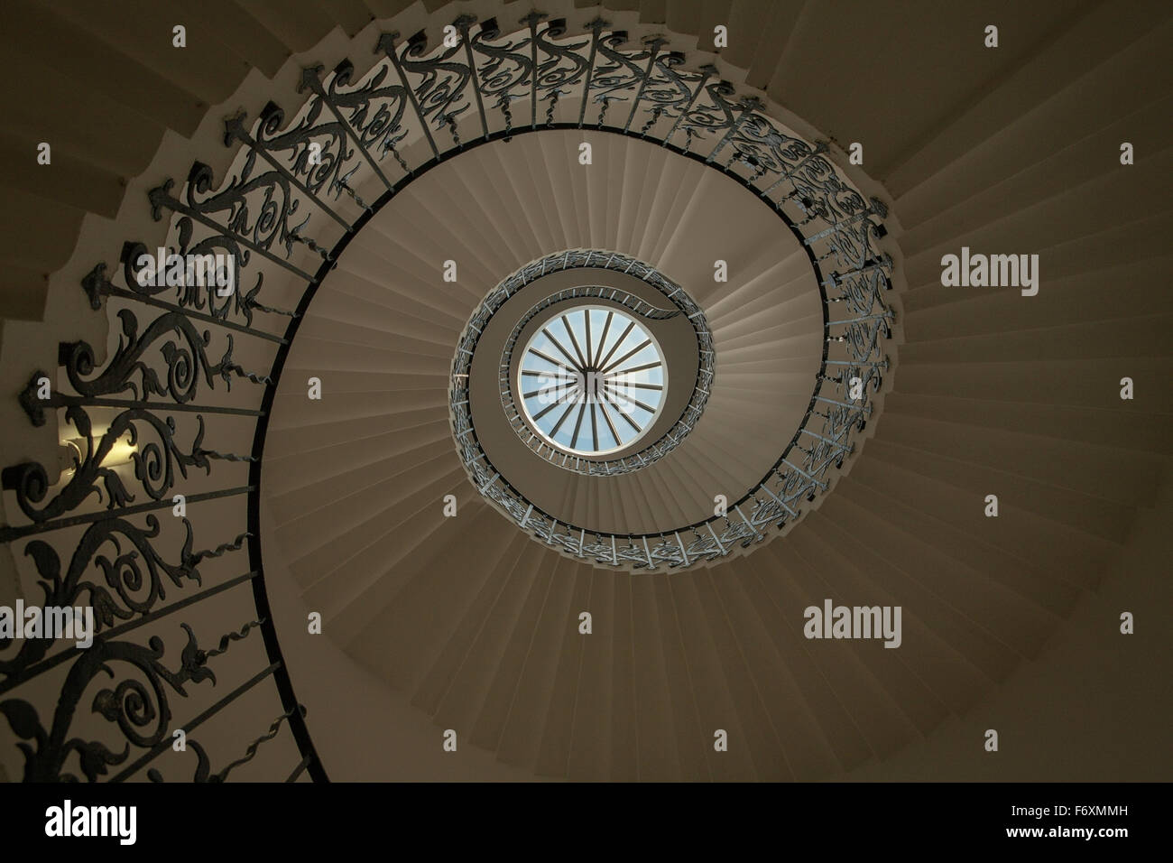 View of spiral staircase from the ground looking up Stock Photo - Alamy