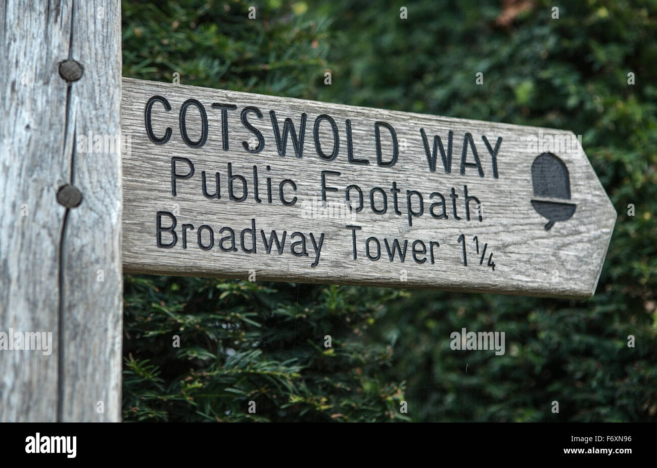 Public footpath sign for the cotswold way, England Stock Photo - Alamy