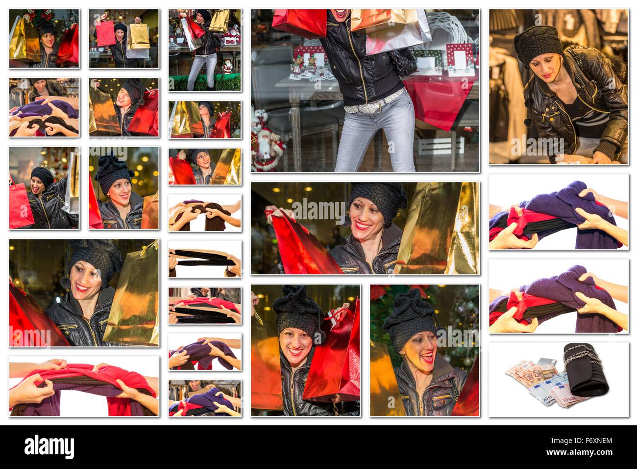 Shopping pictures collage Stock Photo - Alamy